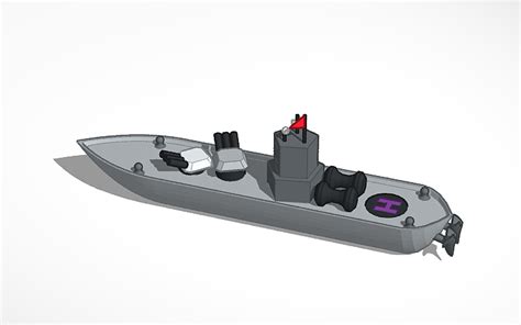 3d Design Battleship And Rocky Lake Tinkercad