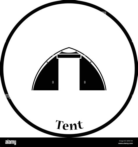 Touristic Tent Icon Thin Circle Design Vector Illustration Stock