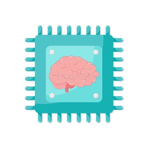 Artificial Intelligence Brain Cpu Chip Vector Illustration Graphic