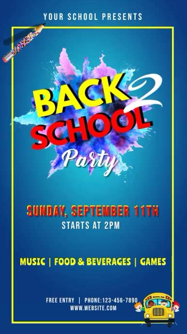 Back To School Party Digital Template Postermywall