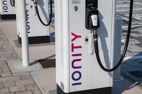 Ionity Logo Brand And Text Sign On High Power Charging Units Car