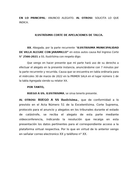 Anuncia Alegato Pdf