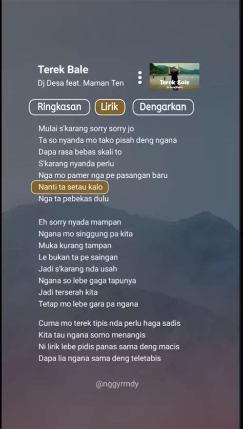 Lagu Terek Bale Full Lirik Discover