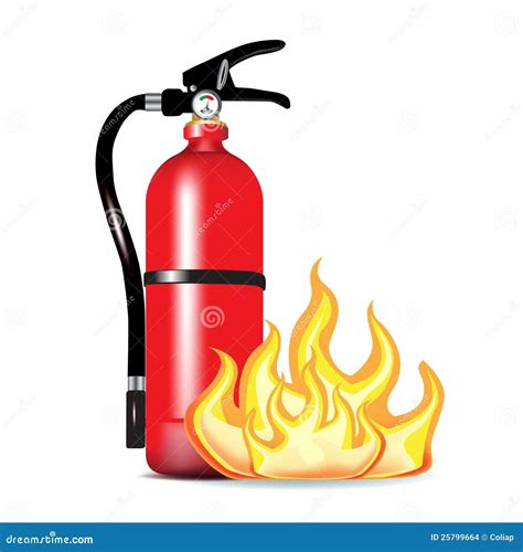 Extincteur Avec Des Flammes Illustration De Vecteur Illustration Du