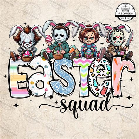 Killer Easter Squad Png Horror Movie Png Retro Easter Png Easter