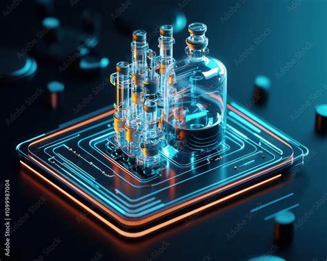 Highperformance Fluidized Bed Reactor Futuristic Blueprint Layout 3d