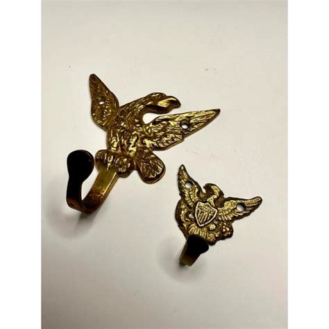 Late 20th Century Vintage American Classical Solid Brass Eagle Hooks A