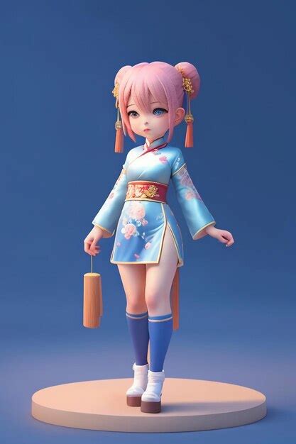 Premium Ai Image Cute Cartoon Character Model Beautiful Girl 3d