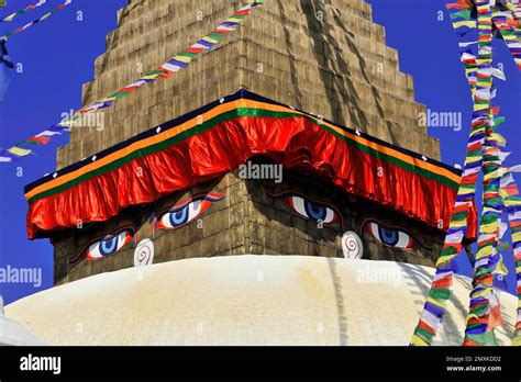 Tibetan Buddhism Bodnath Stupa Boudhanath Boudha Two Eyes Looking