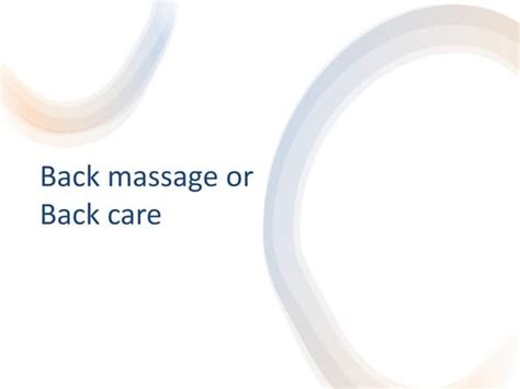 Back Care In Nursing Ppt