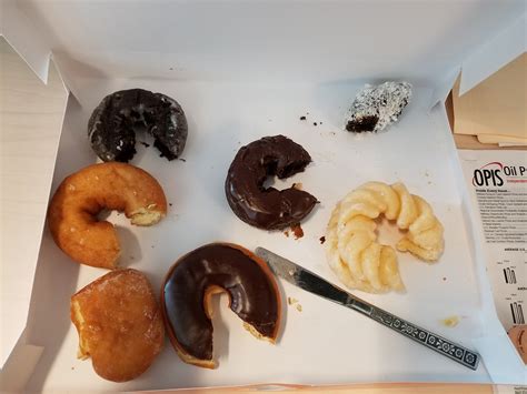 This Is Donut Anarchy My Friends Co Worker Cut A Piece Out Of Every