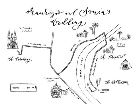 Wedding Invitation Map Illustration