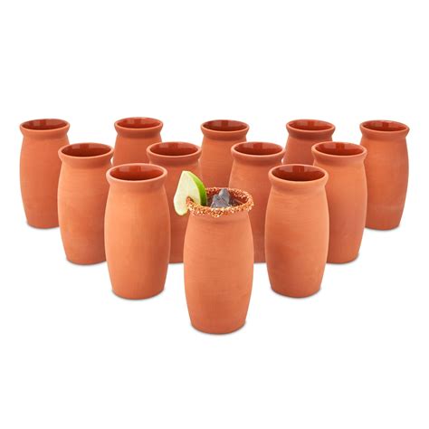 12 Pack 12oz Clay Drinking Cups Cantaritos De Barro Mexicano Ideal