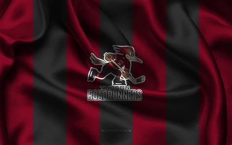 다운로드 4k 투손로드 런너 로고 빨간 검은 실크 직물 미국 하키 팀 투손로드 런너 엠블럼 Ahl 투손로드 런너 미국 하키 투손로드 런너 깃발 아메리칸