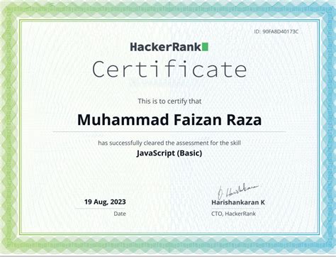 Muhammad Faizan Raza On Linkedin Javascriptcertification