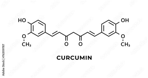 Chemical Formula Of Curcumin Turmeric Skeletal Structure Of Curcumin