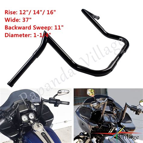 라이즈 몽키 바 핸들바 할리 투어링 스트리트 글라이드 배트윙 드레서 배거 1 1 4 인치 에이프 행거 바 12 14