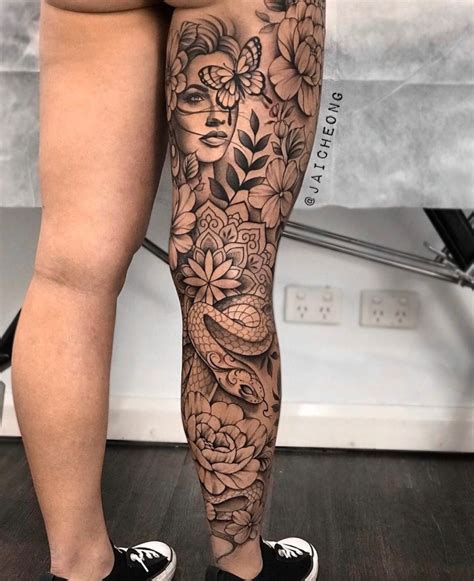Womens Leg Tattoo In 2022 Leg Tattoos Women Full Leg Tattoos Leg