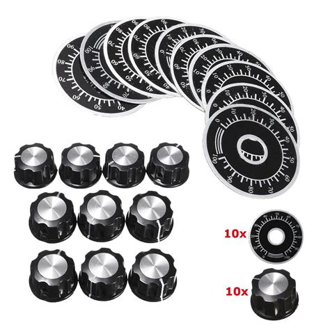 Caijiexi 10 X Rotary Cover Potentiometer Knobs With 10x Counting Dial 0