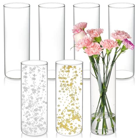 Wanmeilinjiaju Glass Cylinder Vases 10 Inch Tall Glass Vases For