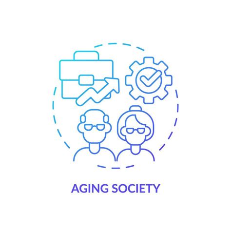 2d Gradient Aging Society Icon Simple Isolated Vector Thin Line
