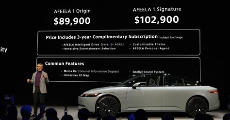 Sony And Hondas Afeela Electric Car Will Start At 89900