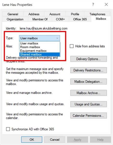 Set Mailbox Type Shared Mailbox Conversion Easy365manager