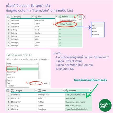 Excel Begin การเชื่อมข้อความใน Excel ปกติจะใช้ฟังก์ชั่น Facebook