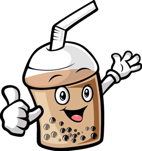 Premium Vector Cute Bubble Milk Tea Cartoon Character