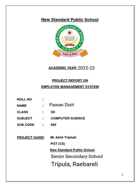 Project Report On Employee Management System Edited 1 Edited 1