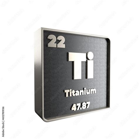 Titanium Chemical Element Black And Metal Icon With Atomic Mass And
