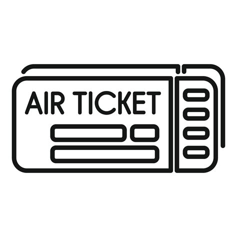 Airline Ticket Icon Outline Vector Pass Plane 15151919 Vector Art At