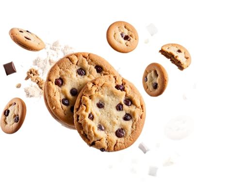 Premium Photo Pile Cake Crumbs Cookie Flying Isolated On White Clipping Path