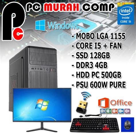 Jual PC KOMPUTER RAKITAN OFFICE DESIGN CORE I5 IVY Plus MONITOR LG 19INCH RAKITAN ONLY