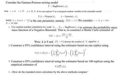 Consider The Gamma Poisson Mixing Model