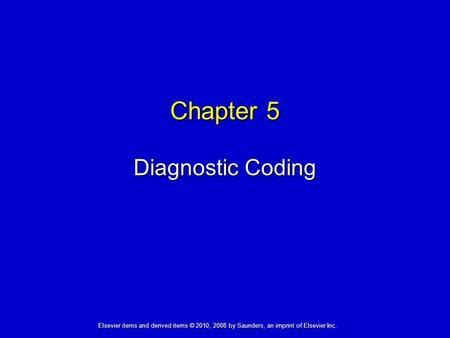 Learn Diagnostic Coding In Chapter 5