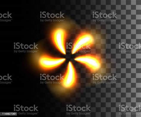 빛나는 빛 추상 노란색 효과입니다 투명 한 배경에 고립 된 입자 장식 골든 벡터 조명 효과 곡선에 대한 스톡 벡터 아트 및 기타 이미지 Istock