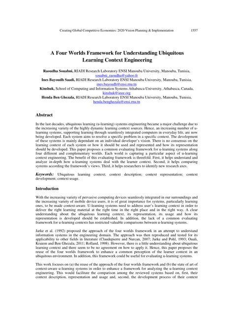 pdf a four worlds framework for understanding ubiquitous learning