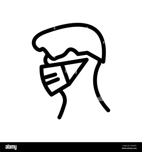 Face Mask Icon Logo Sign Vector Outline In Black And White Color Stock