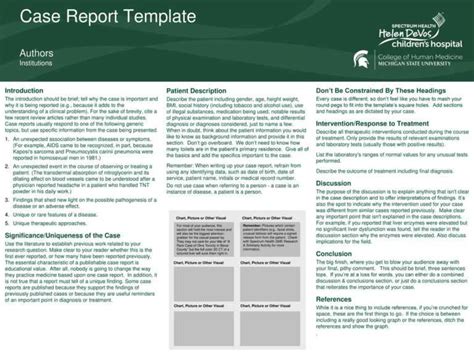 Case Report Template Authors Institutions Introduction Ppt Within