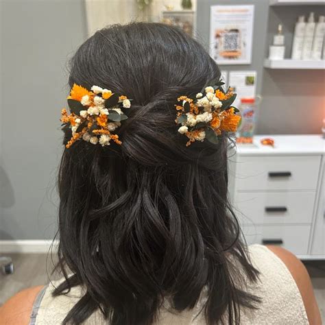 Burnt Orange Comb Terracota Hair Comb Autumn Bride Comb Fall Wedding Comb Brown Bridel Flower