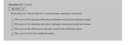 Solved What Does The Line Of Best Fit In Simple Linear Chegg