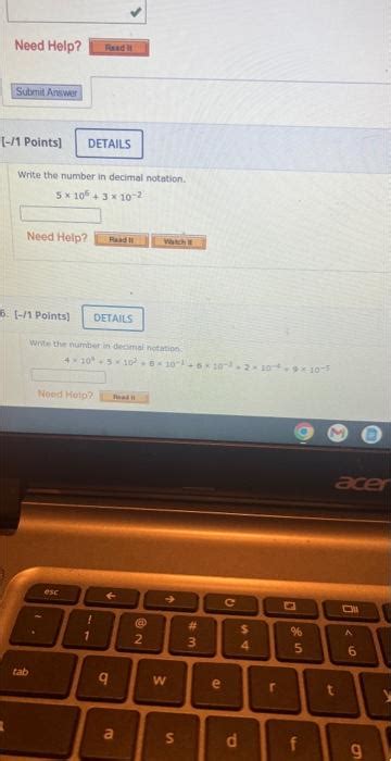 Solved Write The Number In Decimal Notation 5×1063×10−2