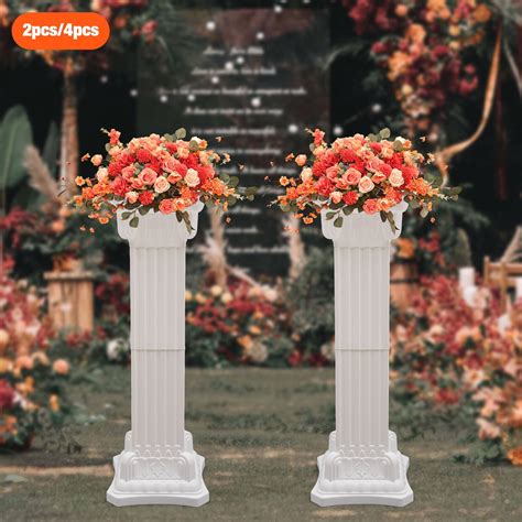 White Wedding Roman Pillar Greek Column Statue Flower Pedestal Stand