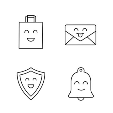 Smiling Processor Linear Icon Good Hardware Symbol PNG And Vector With Transparent Background