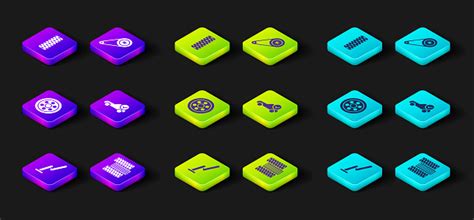 윈드 스크린 와이퍼 자동차 타이어 휠 합금 자동 서비스 체크 자동차 타이밍 벨트 키트 및 아이콘을 설정합니다 벡터 3차원 형태에 대한 스톡 벡터 아트 및 기타 이미지