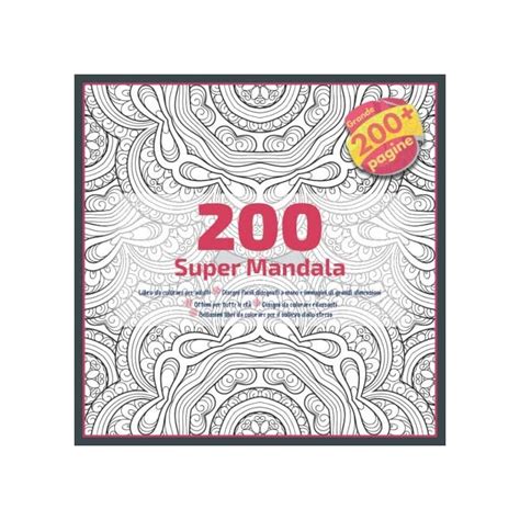Buy 200 Super Mandala Libro Da Colorare Per Adulti Disegni Facili