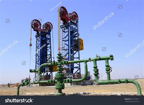 Two Tower Mounted Pumping Unit Operations Stock Photo Edit Now 216179011