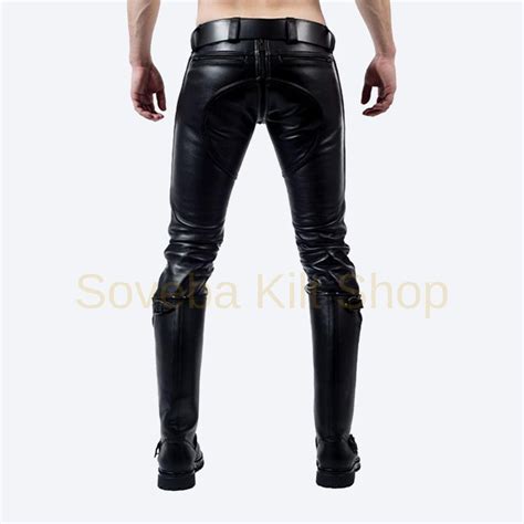 Gay Leather Pant Quilted Style Gay Mens Pant Soveba Kilt Shop