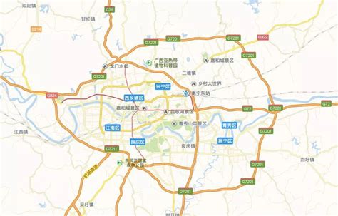 南宁各城区划分界图 南宁市城区划分图 南宁市区区域划分图 大山谷图库